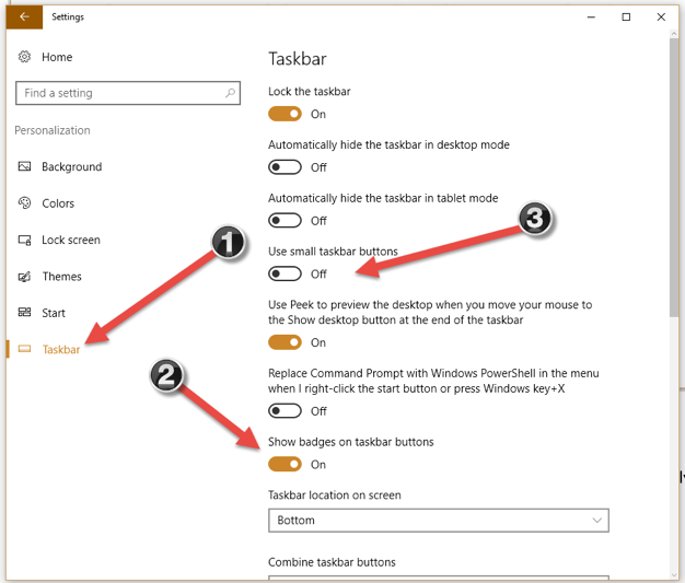 Windows 10 Tips – Windows Taskbar Badges (Anniversary Update)