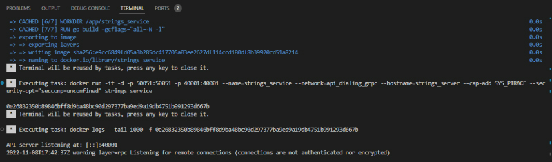 GO: Debugging Each Service While It Is Running In Its Own Docker Container